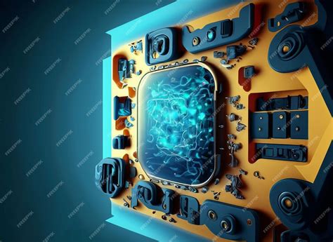 premium ai image inner structure of cpu technology red