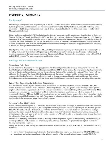 Inventory Audit Report Template Pdf Template