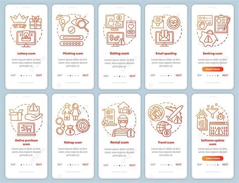 Scam Types Onboarding Mobile App Page Screen Vector Template Banner Template Download On Pngtree