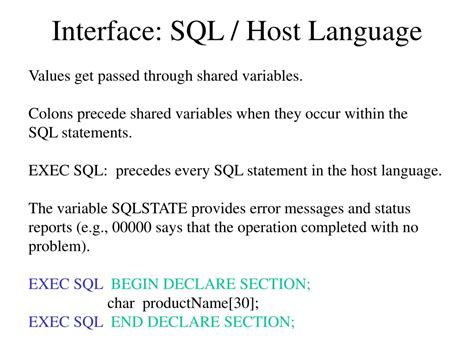 Ppt Embedded Sql And Cursors In Host Languages Powerpoint
