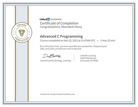 meenakshi mony on linkedin glad to complete the advanced c programming