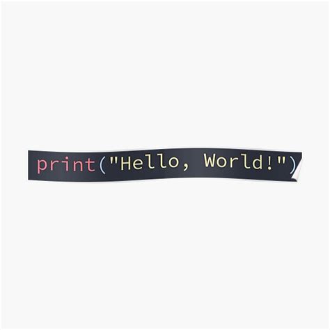 Print Hello World Python Programming Poster By Mani Drawer
