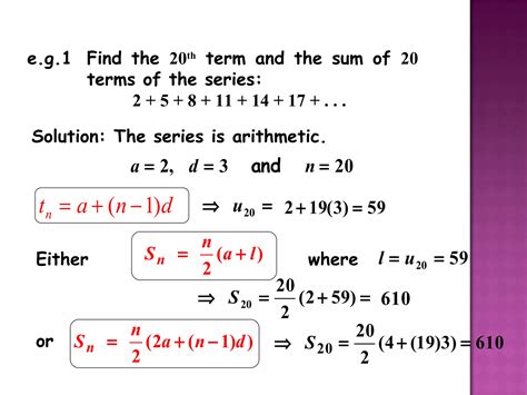 Ppt Formula For Sum Of Series Ppt