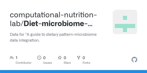 Github Computational Nutrition Labdiet Microbiome Integration Review Data For A Guide To