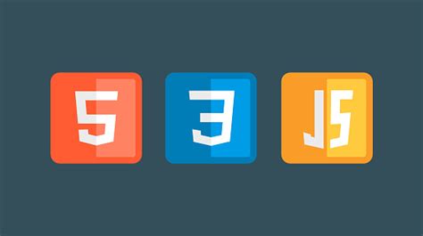Html5 Css3 Js 아이콘 세트 웹 개발 3가지 개체에 대한 스톡 벡터 아트 및 기타 이미지 3가지 개체 Java 프로그래밍 언어 Php 프로그래밍 언어