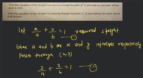 Find The Equation Of The Straight Line Passing Through The Point 2 3 An