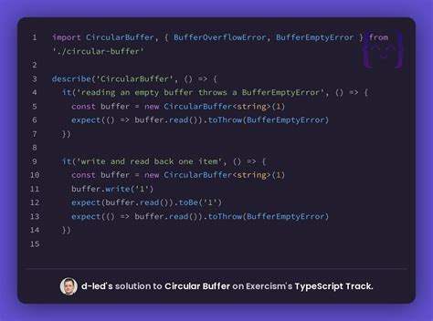 D Leds Solution For Circular Buffer In Typescript On Exercism