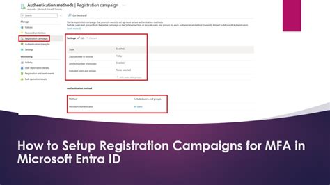 How To Setup Registration Campaigns For Mfa In Microsoft Entra Id