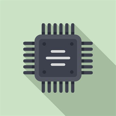 Computer Cpu Icon Flat Vector Circuit Chip Vector Art At Vecteezy