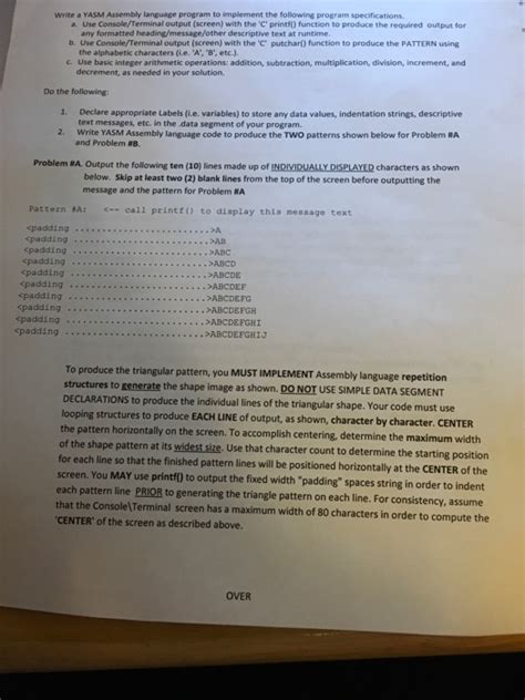 Solved Write A Yasm Assembly Language Program To Implement