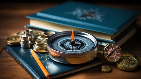 Premium Photo Stack Of Textbooks With Protractor And Compass Wallpaper