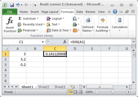 Ms Excel How To Use The Sin Function Ws Vba