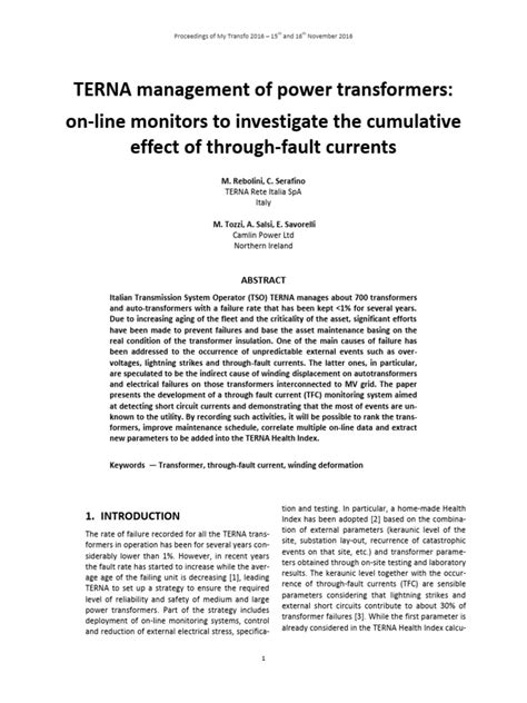 Through Fault Current Monitoring Experience Pdf Transformer