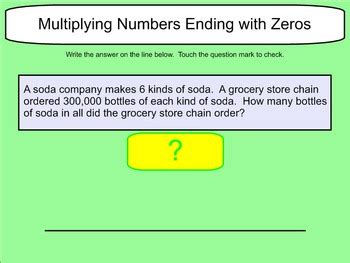 Multiplying Numbers Ending With Zeros Word Problems Smartboard