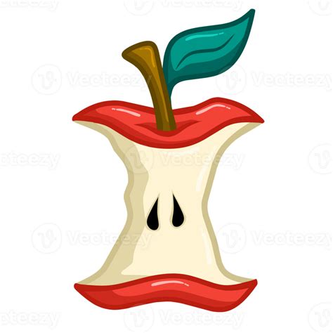 Cartoon Illustration An Apple Core 58216809 Png