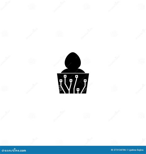Hacker Criminal Icon In Neon Style Can Be Used For Web Logo Mobile App Ui Ux Vector