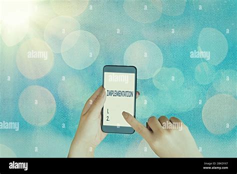 Handwriting Text Implementation Conceptual Photo The Process Of Making Something Active Or