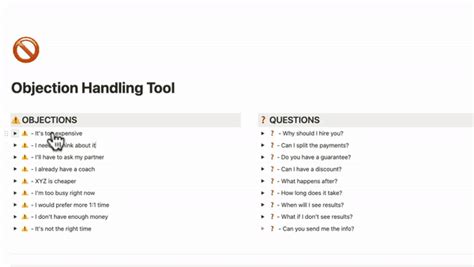 Free Objection Handling Tool