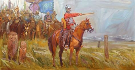 Kazakh artist Nurlan Kilibayev, "The army of Kazakh Khanate"