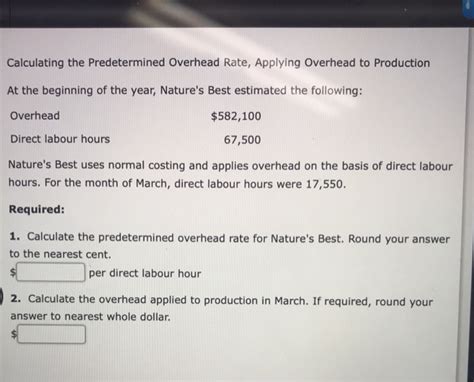 Solved Calculating The Predetermined Overhead Rate Applying Chegg