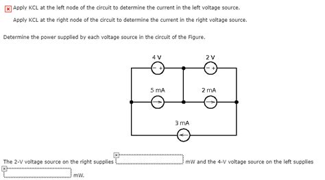 Solved Apply Kcl At The Left Node Of The Circuit To