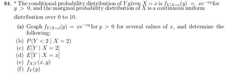 The Conditional Probability Distribution Of Y Chegg