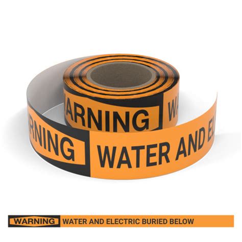 Warning Water And Electric Buried Below Smart Stripe Inline Printed