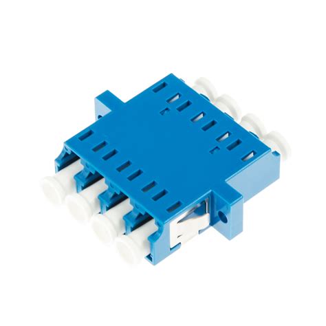 LC To LC Single Mode Quad Fiber Optic Adapter With Flange