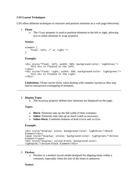 css layout techniques pdf computer programming web development