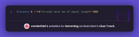Vendethiel S Solution For Hamming In Uiua On Exercism
