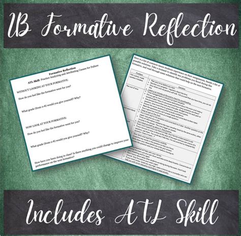 Ib Myp Formative Reflection Form Editable Student Resource Tpt