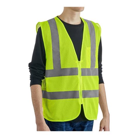 Lavex Class 2 Lime High Visibility Safety Vest With Zipper Closure 2x