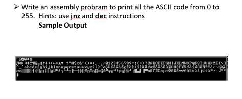 Solved Write An Assembly Probram To Print All The Ascii Code