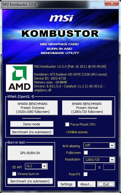 msi kombustor 2 0 0 released new opengl 4 0 benchmark physx