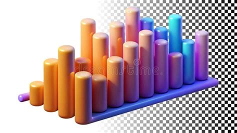 3d Bar Chart Showing Statistical Data Visualization Representing Analytics Success Png