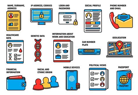 Gdpr Icons Personal Data Protection Eu Regulation 46482908 Vector Art