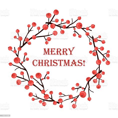 흰색에 고립 된 호랑 가시 나무 와 라운드 크리스마스 벡터 화환 축제 디자인 공지 사항 엽서 초대장 포스터 0명에 대한 스톡 벡터 아트 및 기타 이미지 Istock