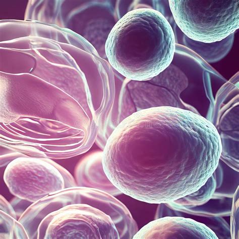 Human Cell Or Embryonic Stem Cell Microscope Background Generative Ai