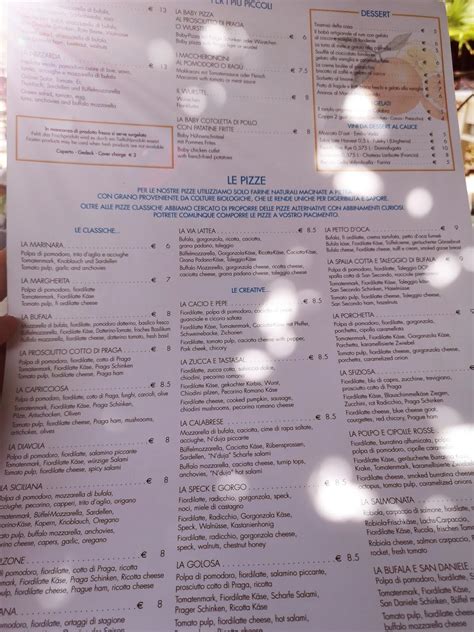 Menu Da La Bohème Pizzeria Lazise