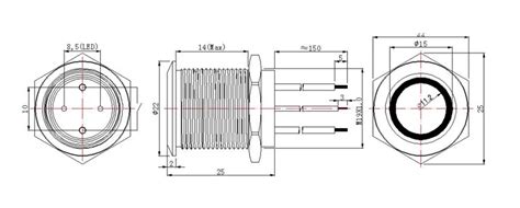 FILN Latching Push Button Switch Mm V V IP Waterproof Illuminated Latching Push Button