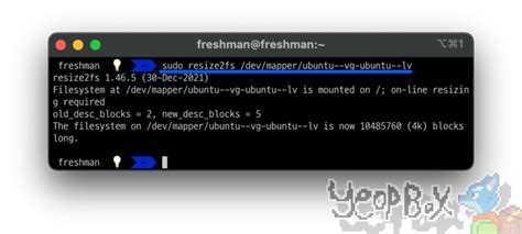 우분투ubuntu 2204 Server 루트 파티션 용량 확장 방법 Yeopbox 우분투ubuntu 2204 Server 루트 파티션 용량 확장 방법 Yeopbox