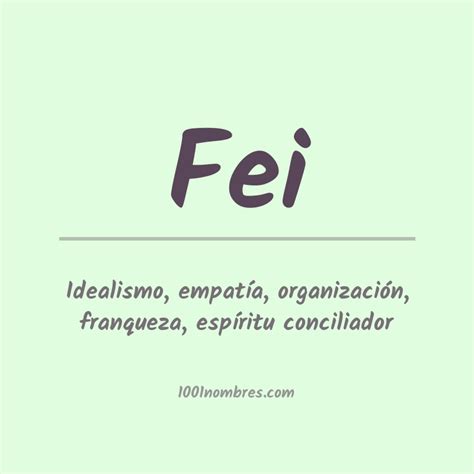 Significado Del Nombre Fei