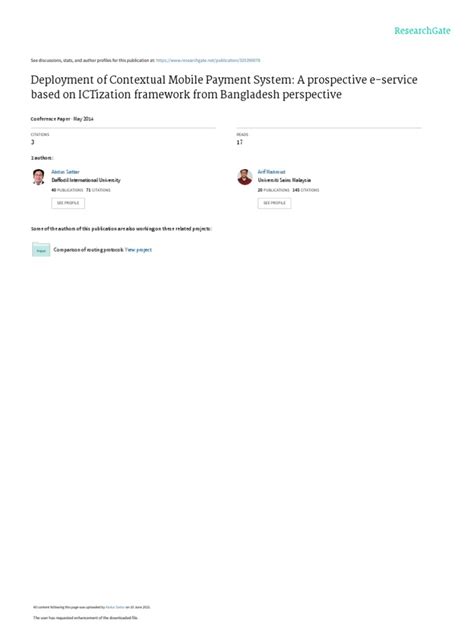 Deployment Of Contextual Mobile Payment System A Prospective E Service Based On Ictization