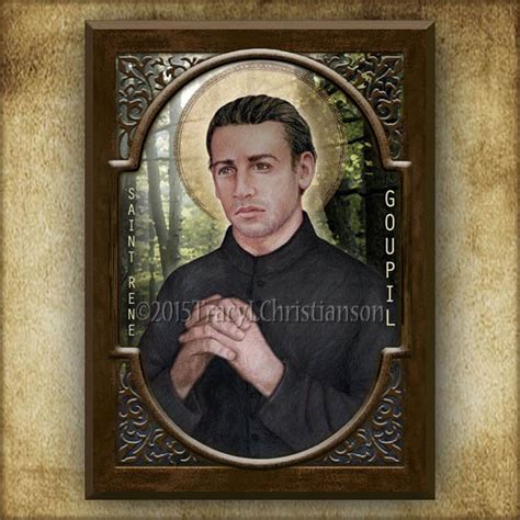 St Rene Goupil Plaque And Holy Card T Set North American Martyr Etsy