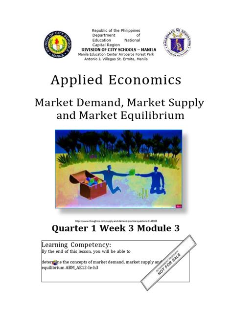 Abm Applied Economics 12 Q1 W3 Mod3 Pdf Demand Supply Economics