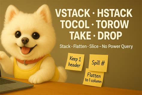엑셀 Vstack·hstack·tocol·torow·take·drop — 표 합치기·재구성 30가지 레시피