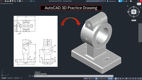 Autocad 3d Tutorial For Beginners Autocad 3d Practice Drawing Autocad 3d Modeling Youtube