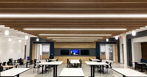 tti corporate renovations hanging wood grain battens