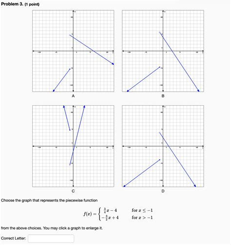solved problem 3 1 point choose the graph that represents