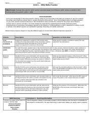 DBQ Document Organzier Docx Name Date Period Unit DBQ Skills Practice DBQ Prompt